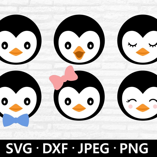 Penguin Face Svg - Etsy