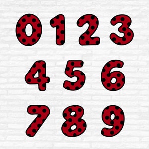 Ladybug Font: Polka Dot Letters & Numbers (digital Download) - Etsy