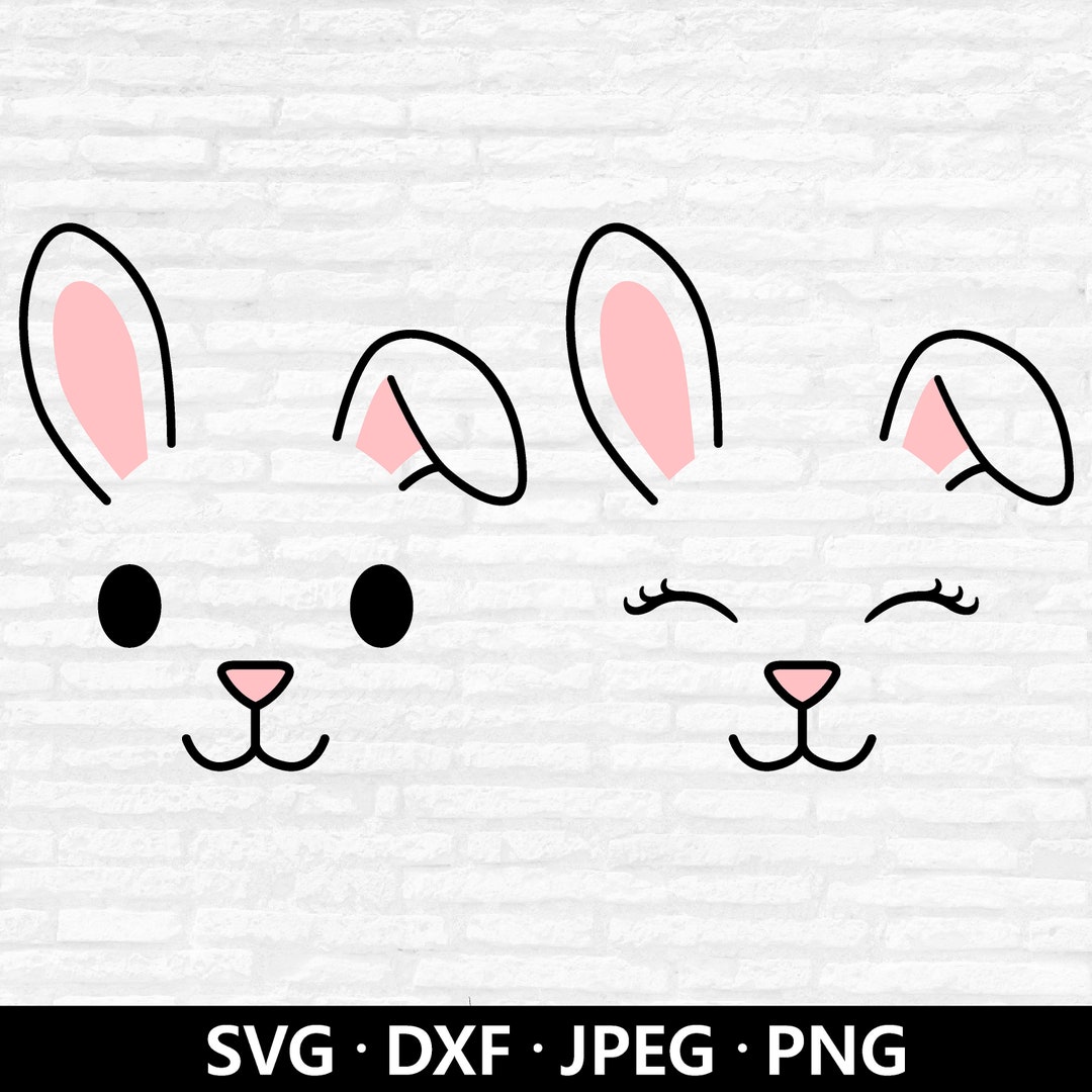 Bunny Face SVG, Easter Bunny Clipart, Bunny Vector, Cute Bunny Easter ...