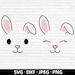 Easter Bunny Face SVG Clipart, Vector, PNG, DXF (digital Download) - Etsy