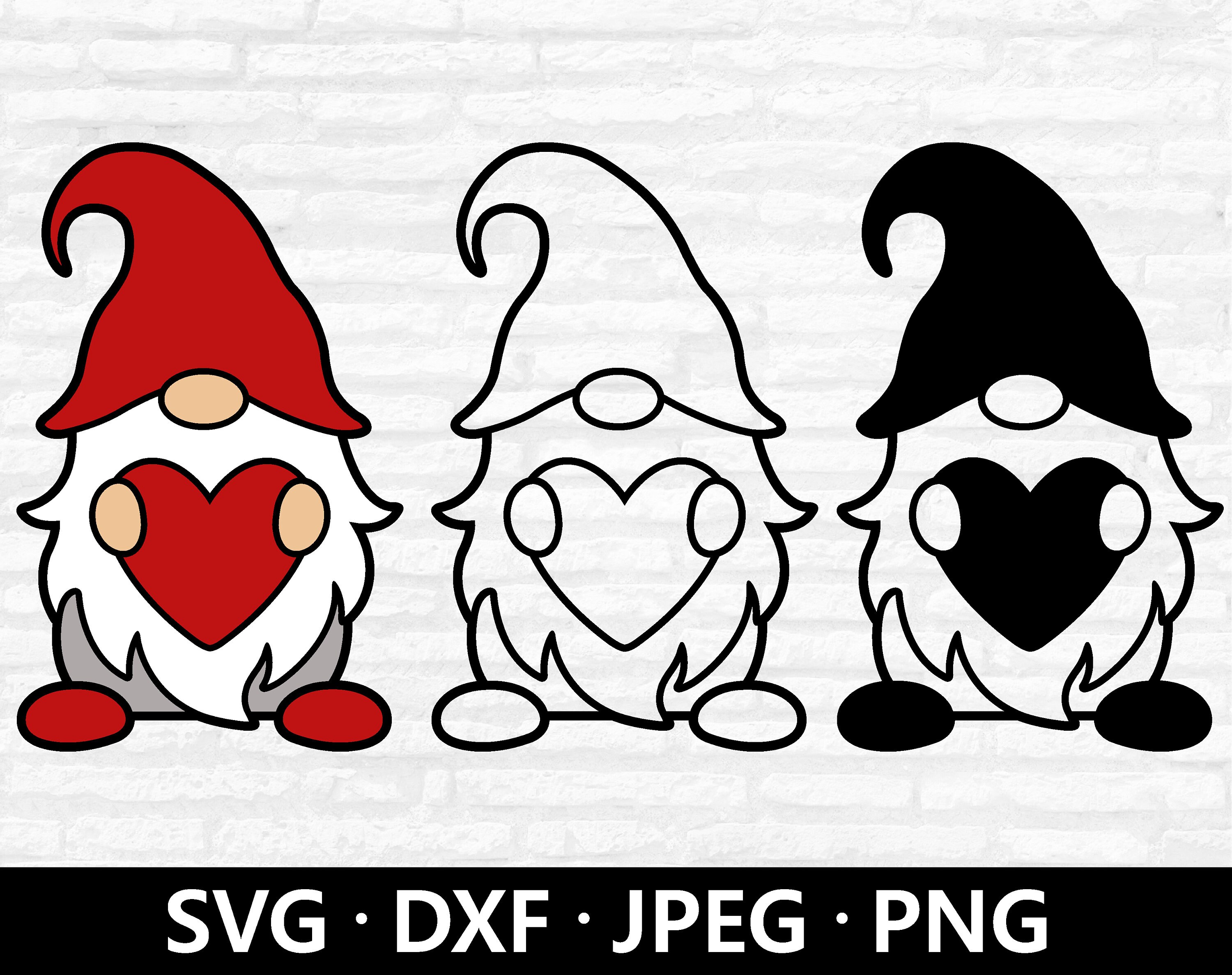 Valentine Gnome SVG Gnome With Heart SVG Gnome SVG Happy - Etsy
