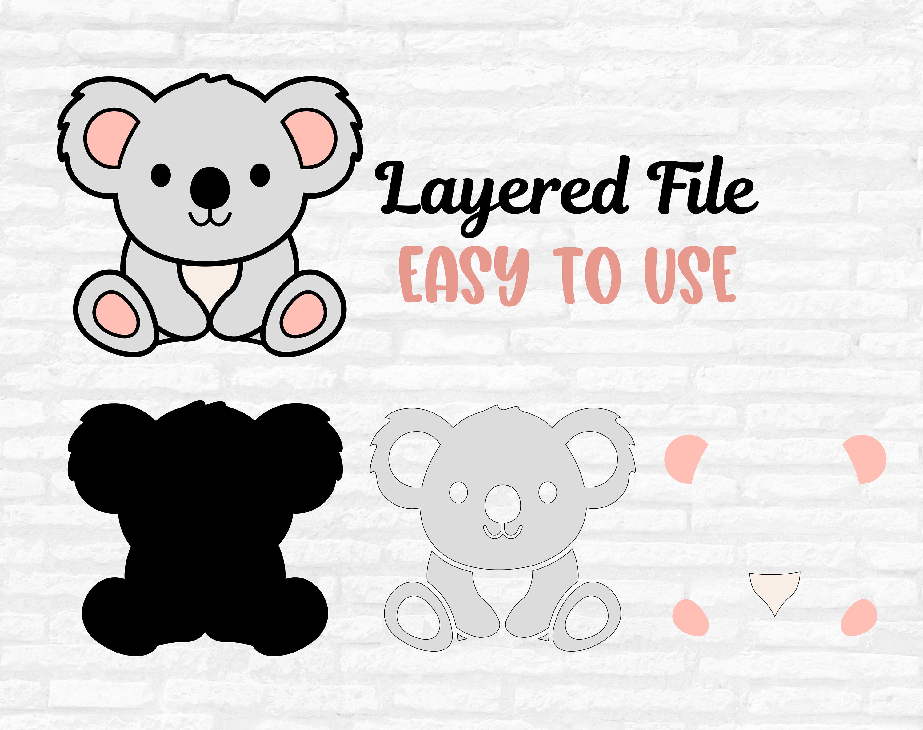 Cute Koala SVG Koala Cut Files Jungle Animal SVG Koala - Etsy Australia