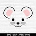 Cute Mouse Face SVG, Mouse Clipart, Nursery Animal Face SVG, Mouse Face ...