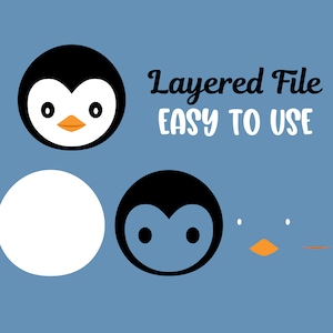 Penguin Face SVG Bundle, Cute Penguin Clip Art, Penguins Vector, Winter ...