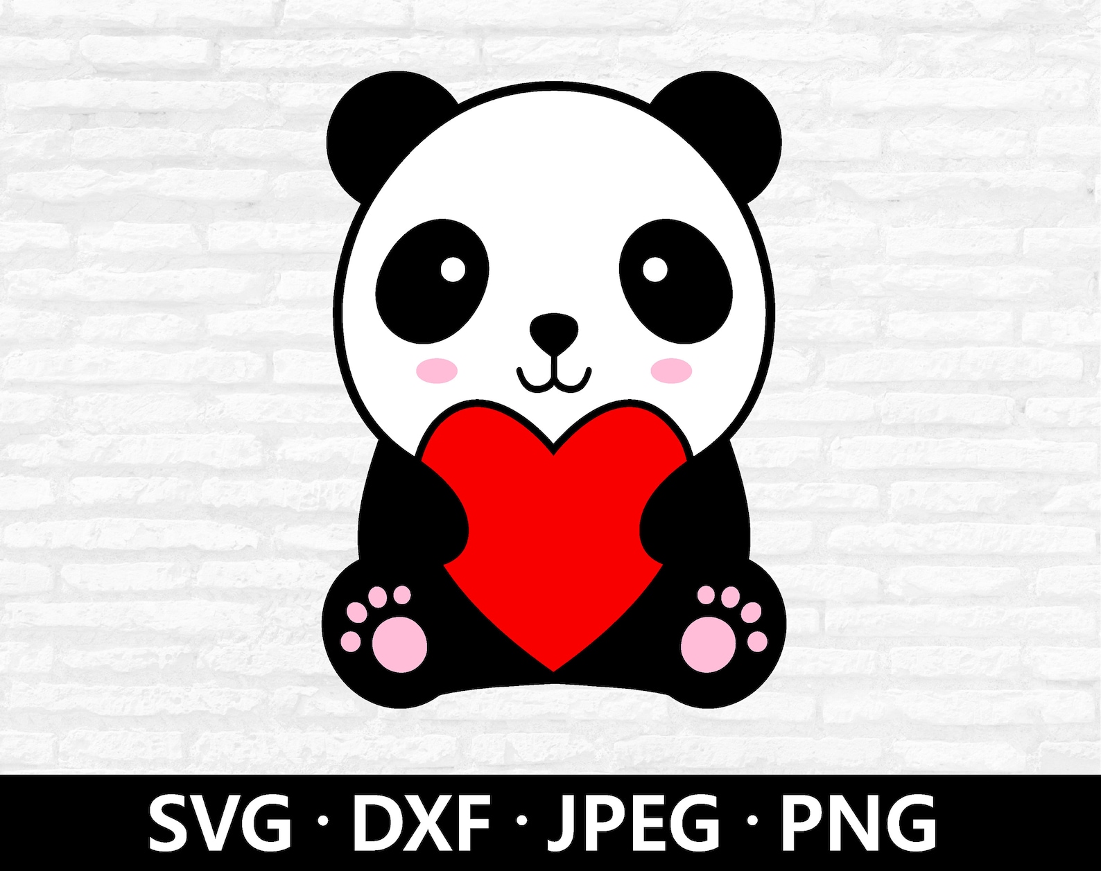 Panda Heart SVG Cute Baby Panda Valentine Svg Panda Svg - Etsy
