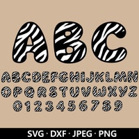 Zebra Alphabet Svg,safari,numbers,letters,bundle,animal Print,pattern ...