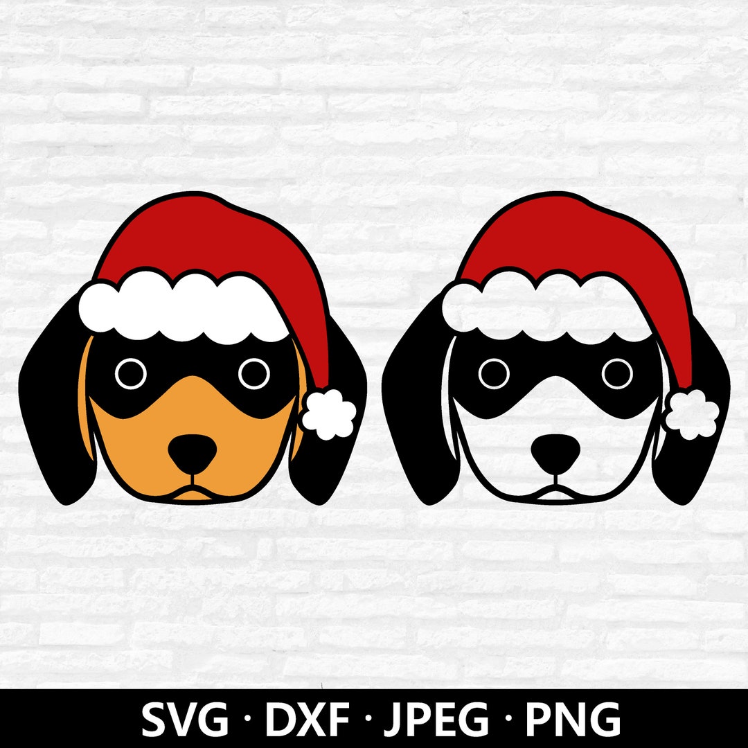 Dachshund Santa Hat Vector: Christmas Dog Face Clipart (digital ...