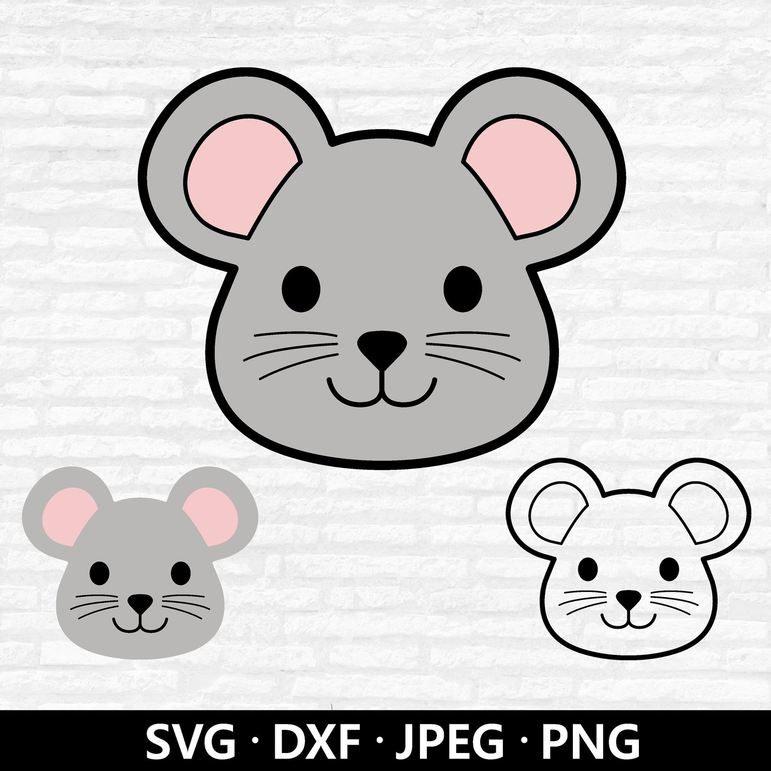 Mouse Face SVG, Kids Animal Clipart (digital Download) - Etsy