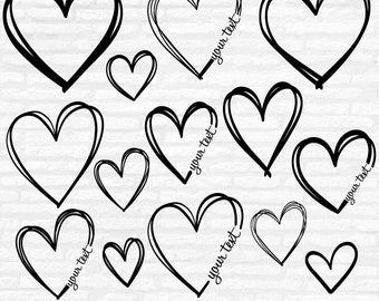 Red Heart Svg Red Hand Drawn Heart Svg Valentine's Day - Etsy