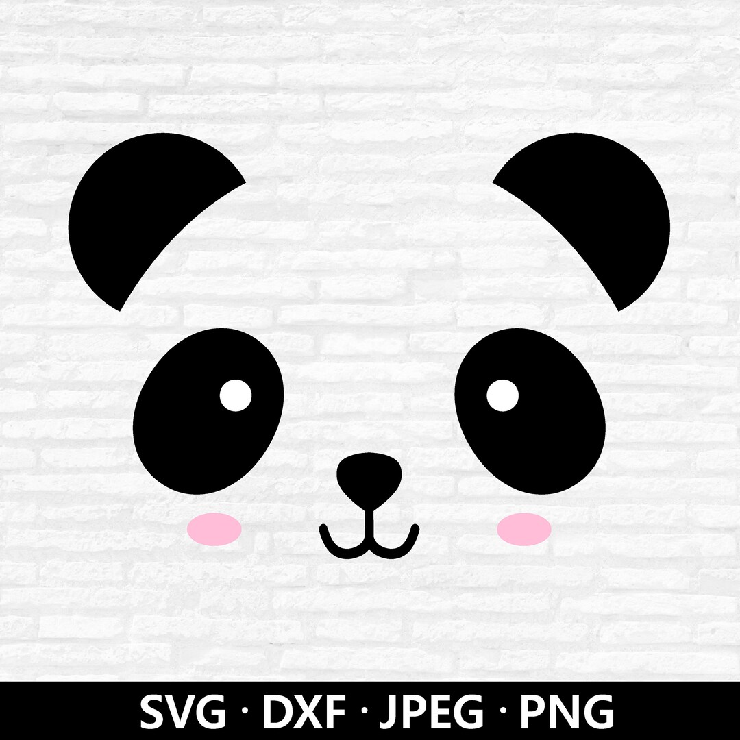 Cute Panda Face SVG, Baby Panda Clipart, Panda Vector, Nursery Animals ...