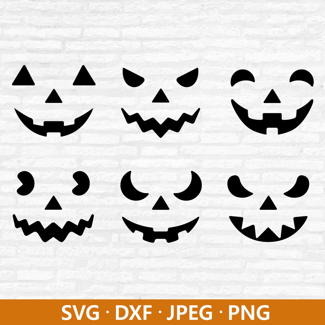 Pumpkin Face SVG Bundle: Spooky Halloween Clipart (digital Download) - Etsy