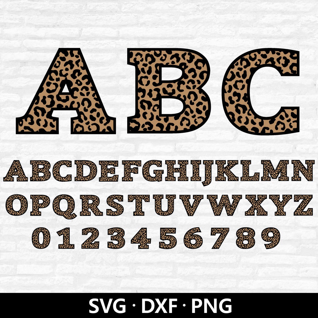 Leopard Print Alphabet SVG, Leopard Letters DXF, Leopard Pattern ...
