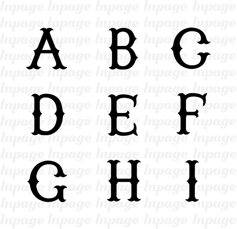 Fishtail Monogram Alphabet SVG: Fancy Letter Cut Files (digital ...