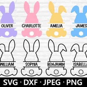 Easter Bunny Monogram SVG Bunny Silhouette Svg for Cricut - Etsy