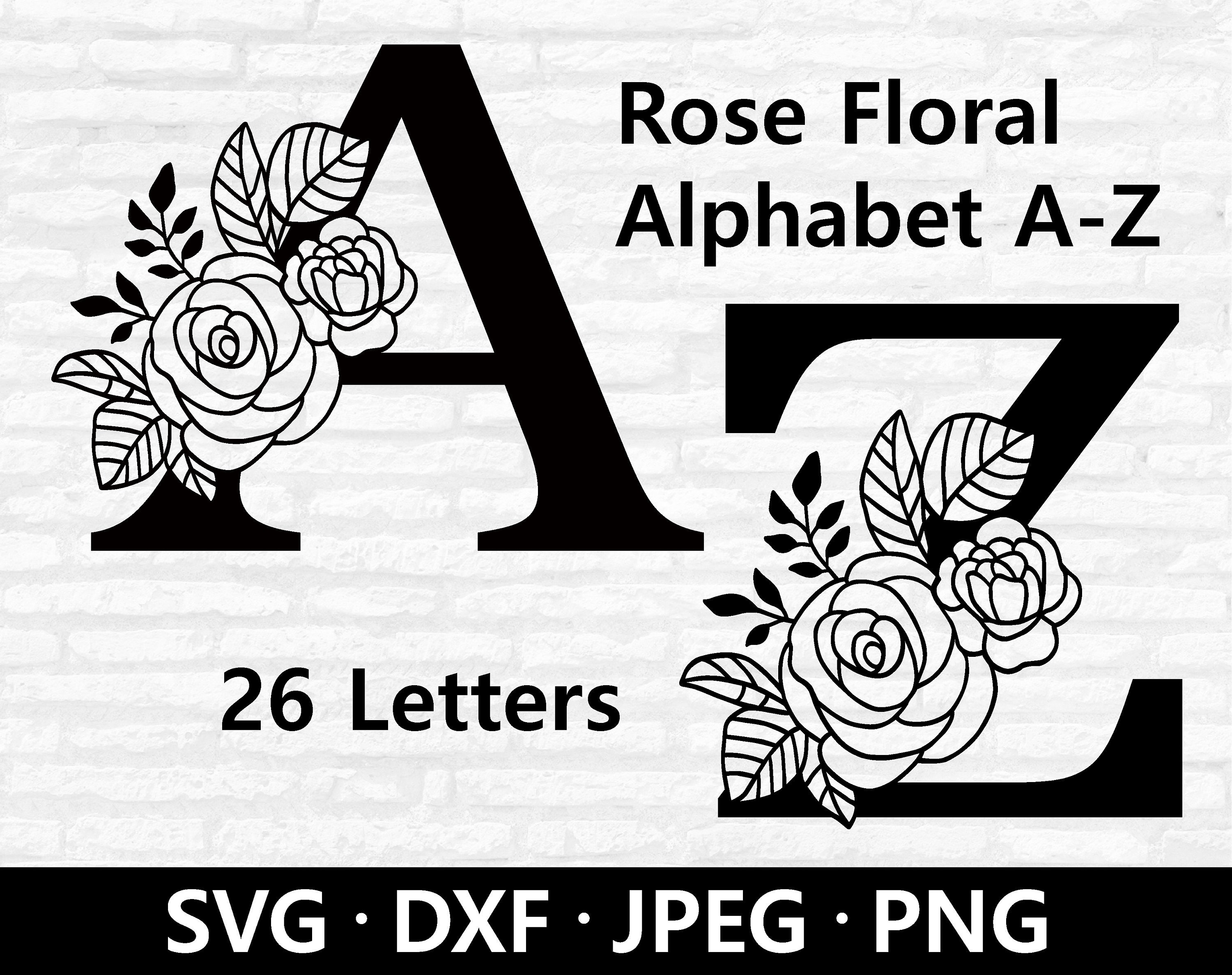 Rose Alphabet Letter Svg Floral Alphabet Svg Files for - Etsy UK