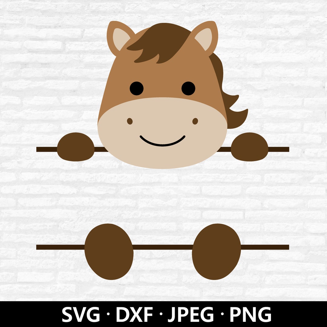 Horse Monogram SVG, Baby Horse Vector, Cute Horse Name Frame PNG, Baby ...