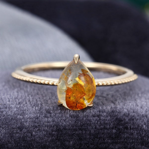 Vintage Amber Ring - Etsy