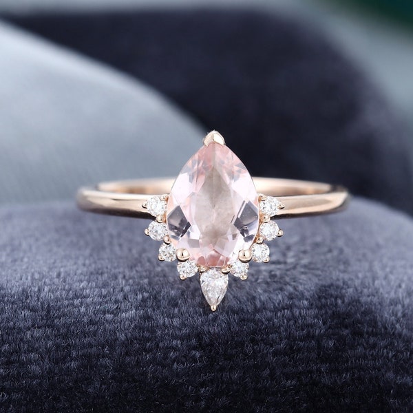 Morganite Vintage Engagement Ring - Etsy