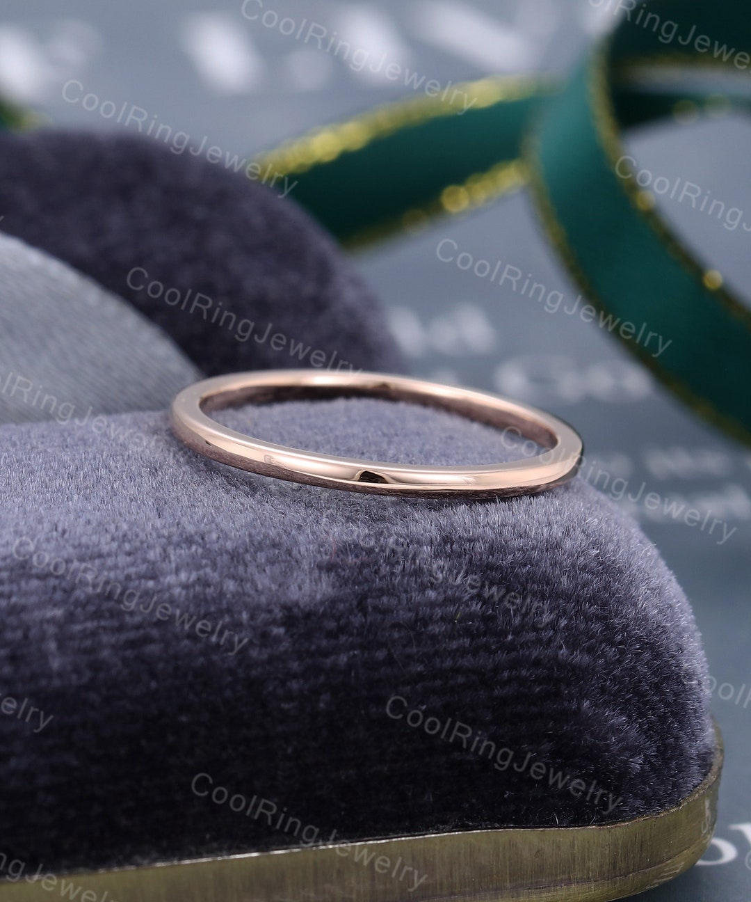 Wedding Band Women Minimalist Solid Gold Ring Unique Rose Gold Wedding ...