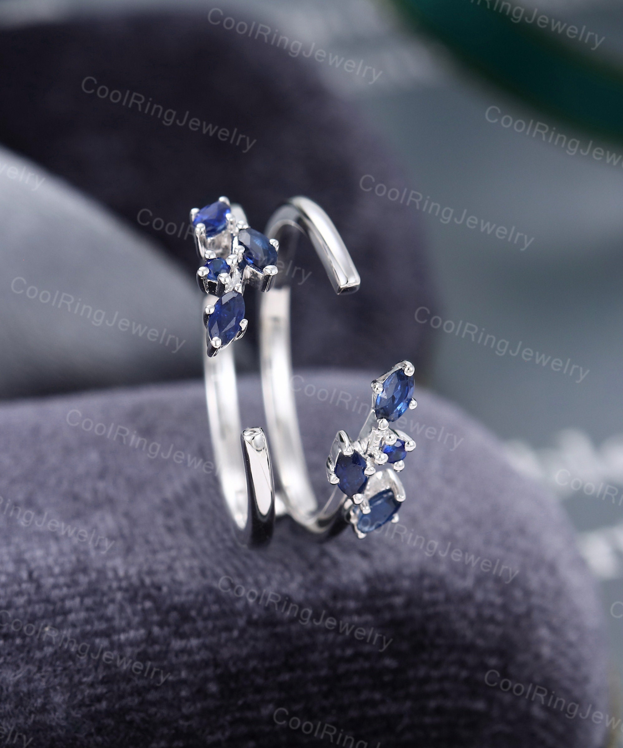 Ring Enhancer Double Bands Stacking Ring White Gold Wedding - Etsy