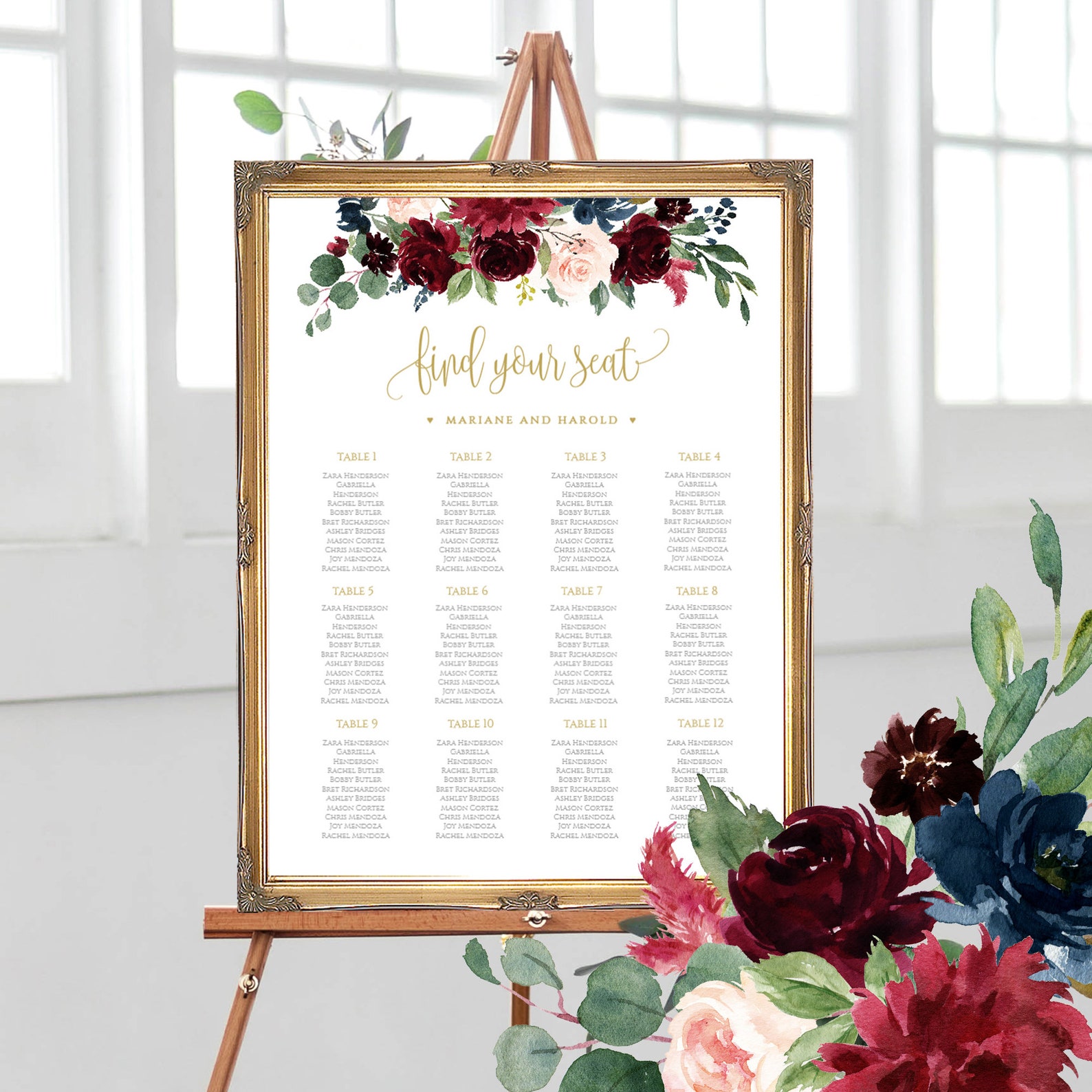 Editable Seating Chart Seating Chart Template Editable - Etsy