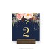 Table Number Card Template Navy and Pink Wedding Table - Etsy