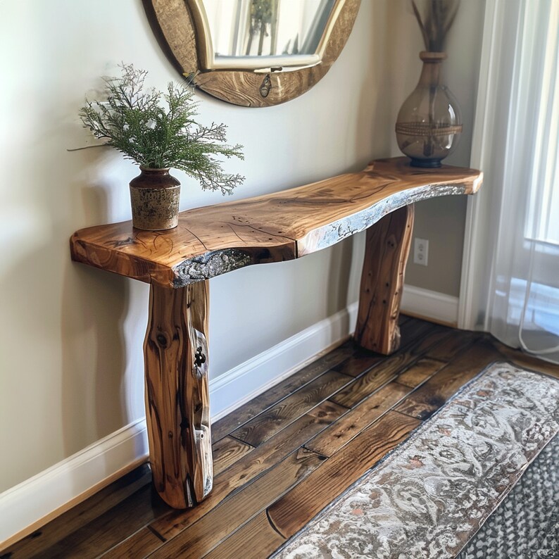 Handcrafted Rustic Entryway Console Table Accent Table Custom Console ...