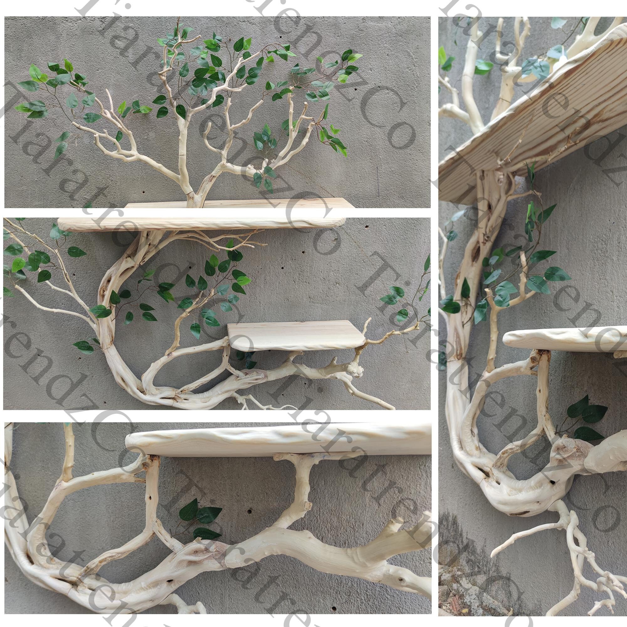 Tree Branch Floating Corner Shelf Wall Mount Bookshelf Montessori ...