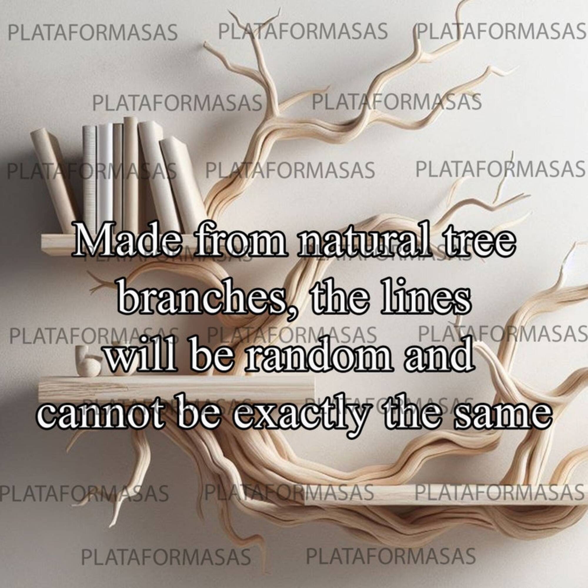 Tree Branch Floating Corner Bookshelf Mid Century Bookcase Home Decor ...