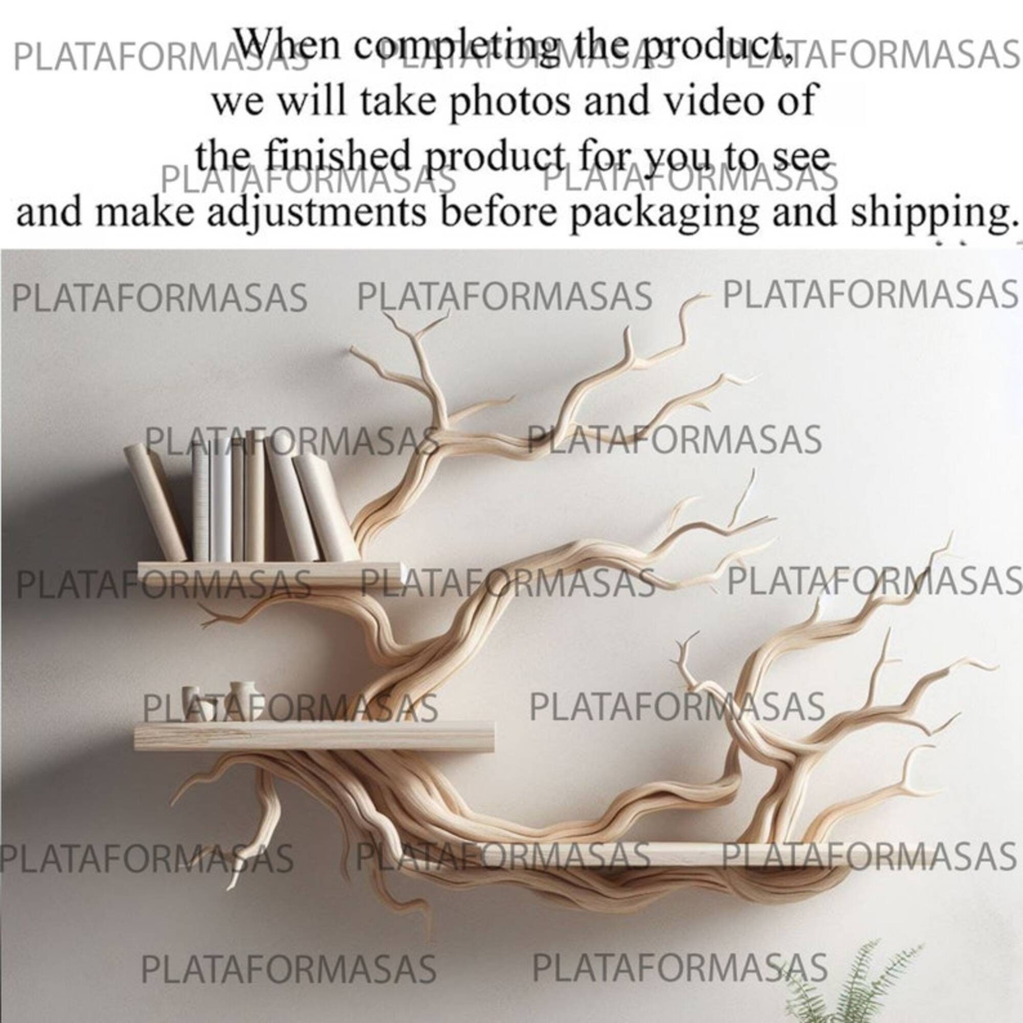 Tree Branch Floating Corner Bookshelf Mid Century Bookcase Home Decor ...