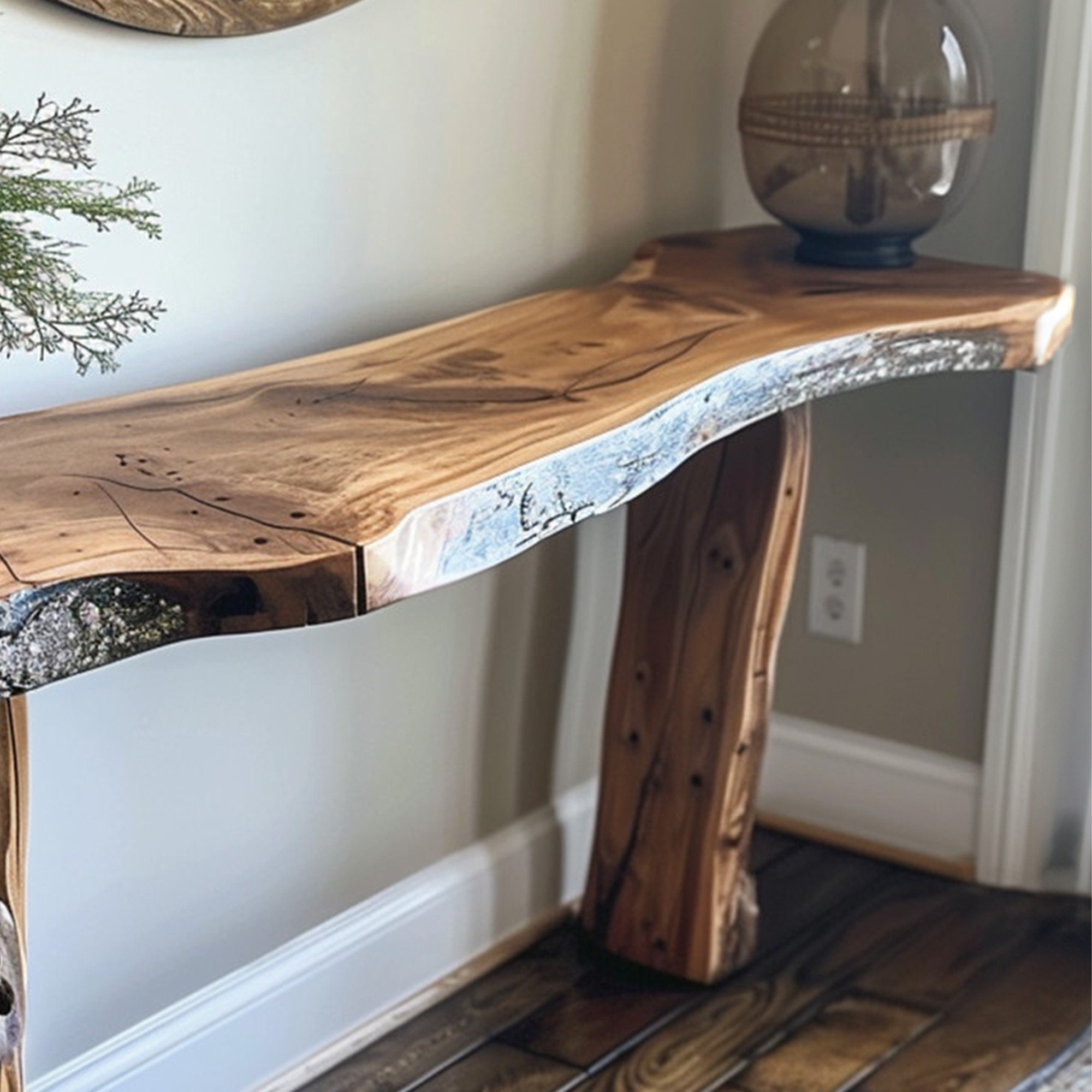 Handcrafted Rustic Entryway Console Table Accent Table Custom Console Table Antique Hall Table ...