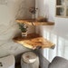Wavy Shelf Live Edge Floating Shelves Solid Wood Wall Mount Bookshelf ...
