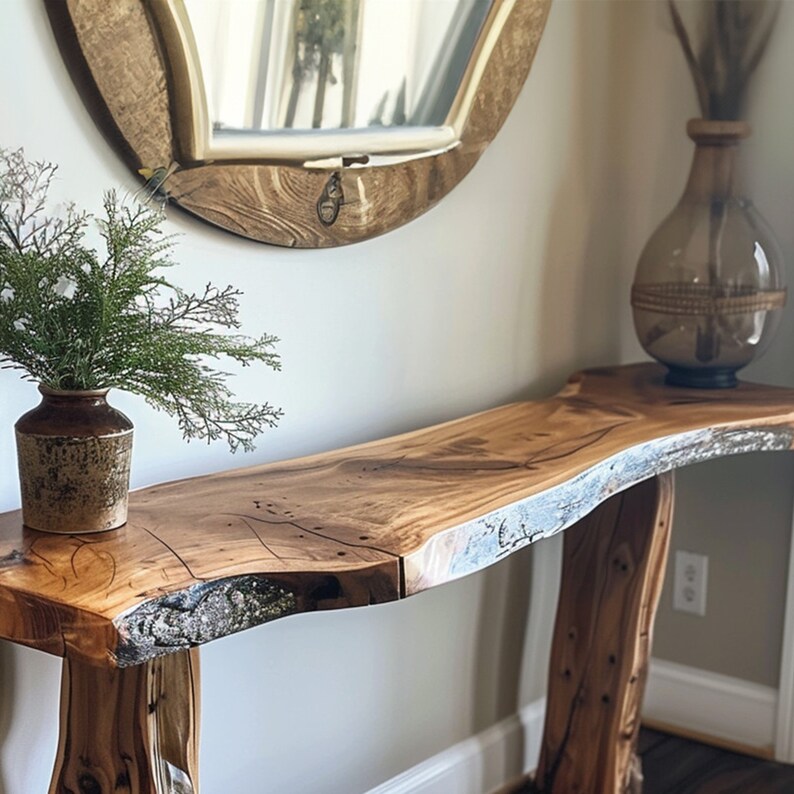 Handcrafted Rustic Entryway Console Table Accent Table Custom Console Table Antique Hall Table ...