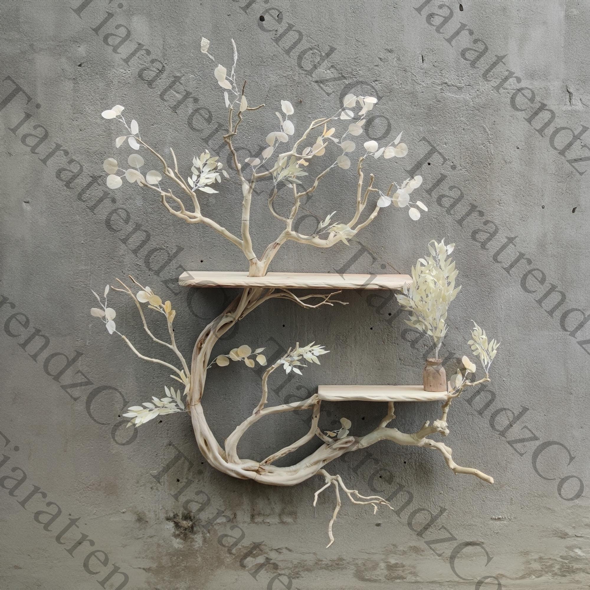 Tree Branch Floating Corner Shelf Wall Mount Bookshelf Montessori ...