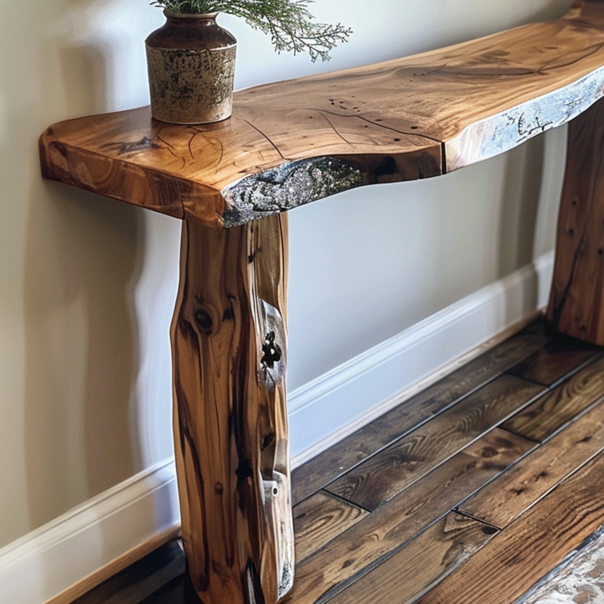 Handcrafted Rustic Entryway Console Table Accent Table Custom Console ...