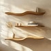 Wavy Shelf Live Edge Floating Shelves Solid Wood Wall Mount Bookshelf ...