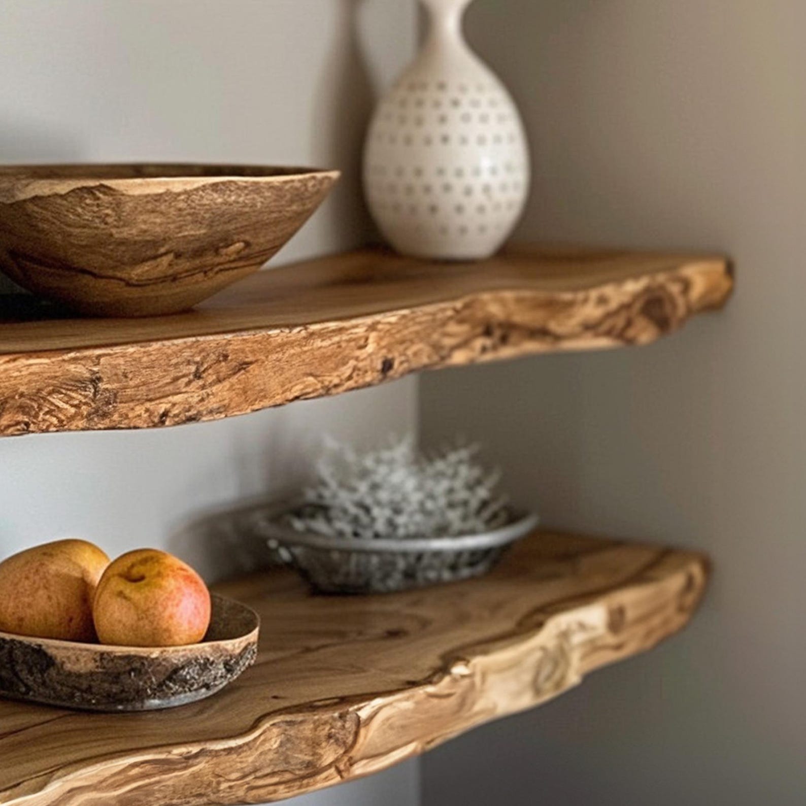 Floating Corner Shelf Long Floating Shelf Live Edge Floating Shelf ...