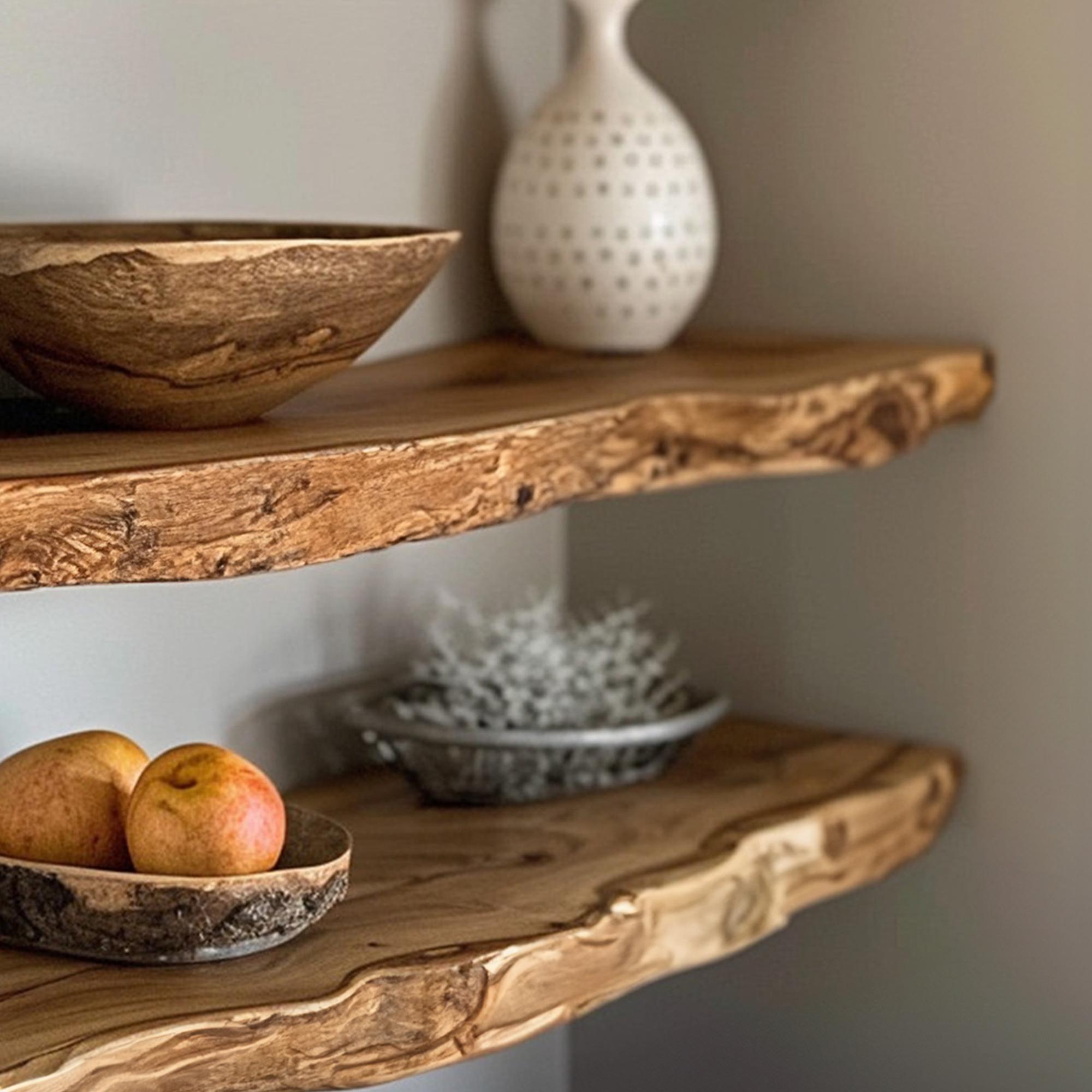 Floating Corner Shelf Long Floating Shelf Live Edge Floating Shelf ...