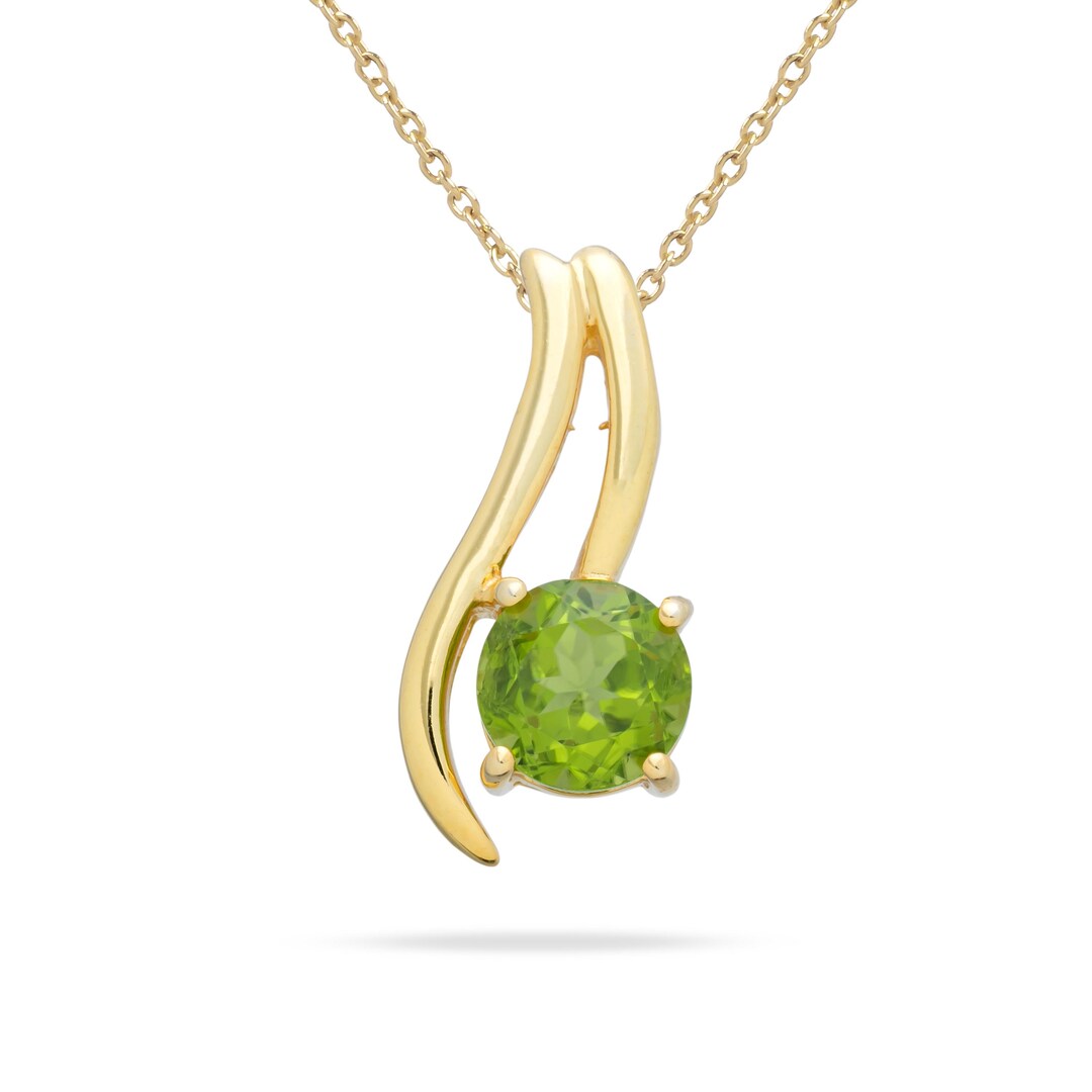 Natural Peridot Pendant, Sterling Silver Pendant, Boho Peridot Pendant ...