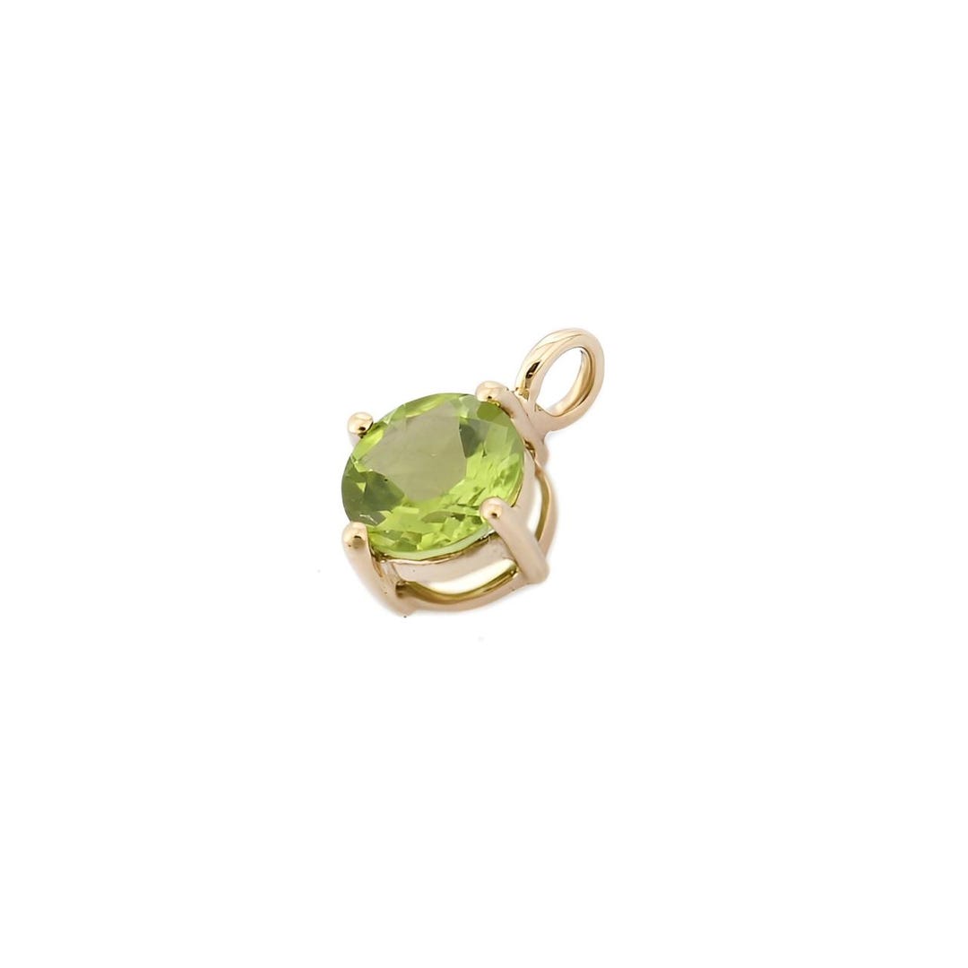 Solid 14k Gold Peridot Pendant, Peridot Gemstone Pendant, August ...