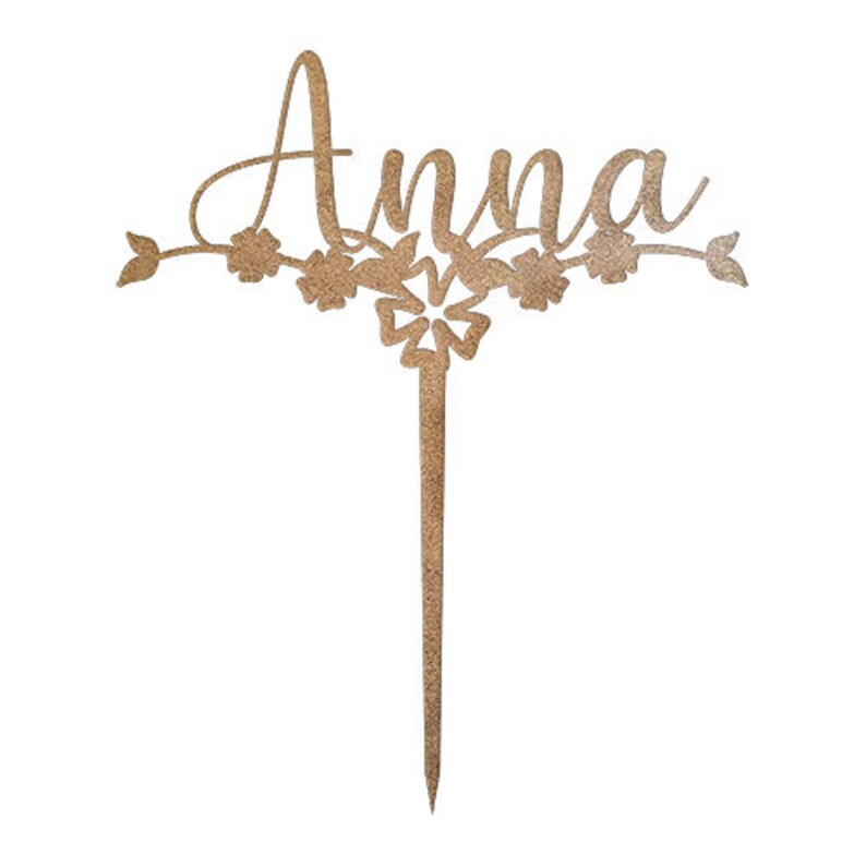 Cake Plug Cake Topper Romantic With Name on Flower Vines - Etsy