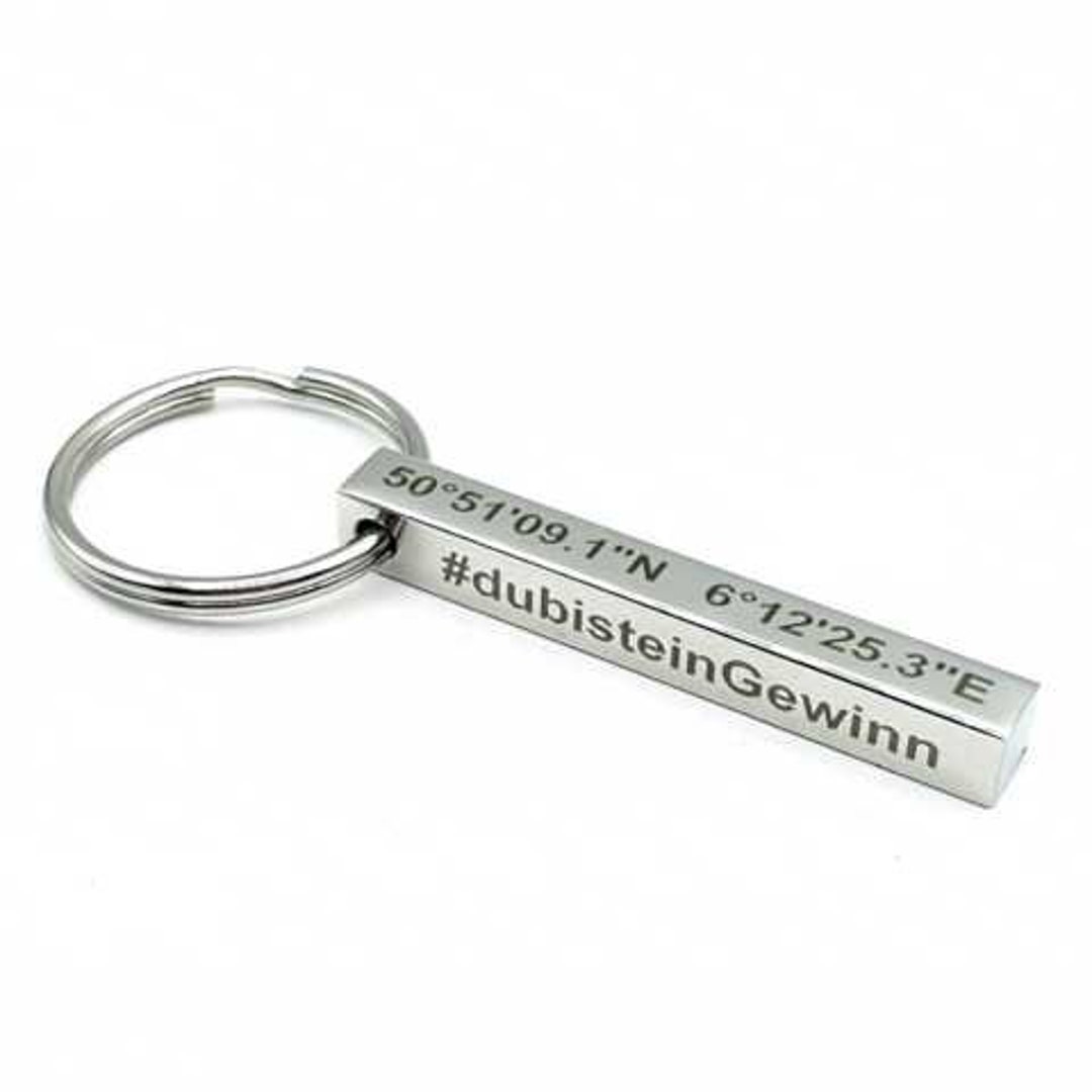 Keychain Rod in Stainless Steel With Personalized Engraving in - Etsy UK