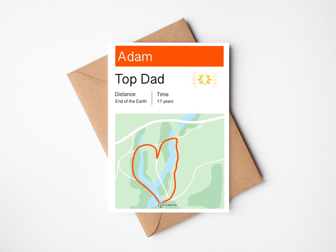 Personalised Runner's Father's Day Card Strava Style Card Happy Fathers ...