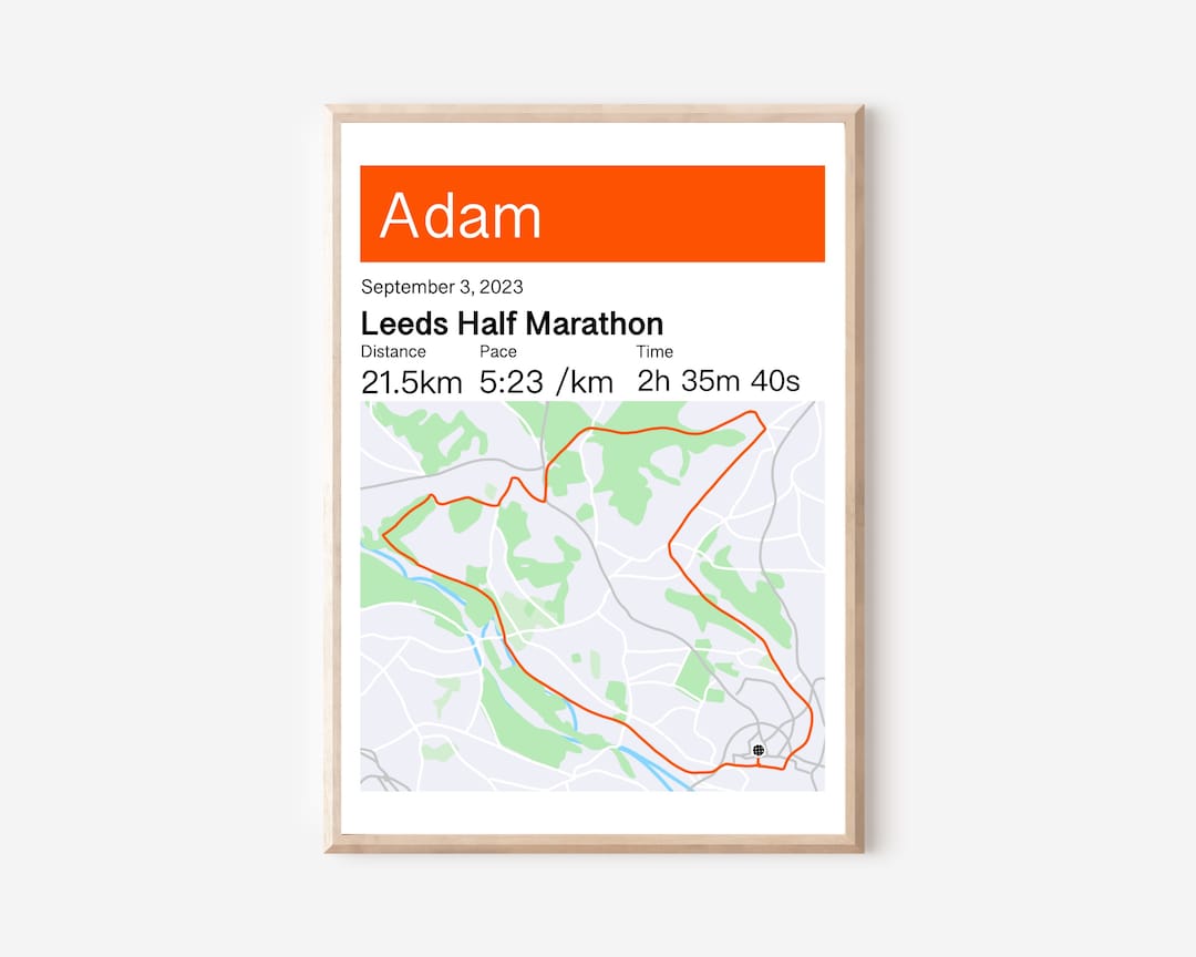 Custom Any Map Running Route Poster Cycling Route Map Map Print Strava ...