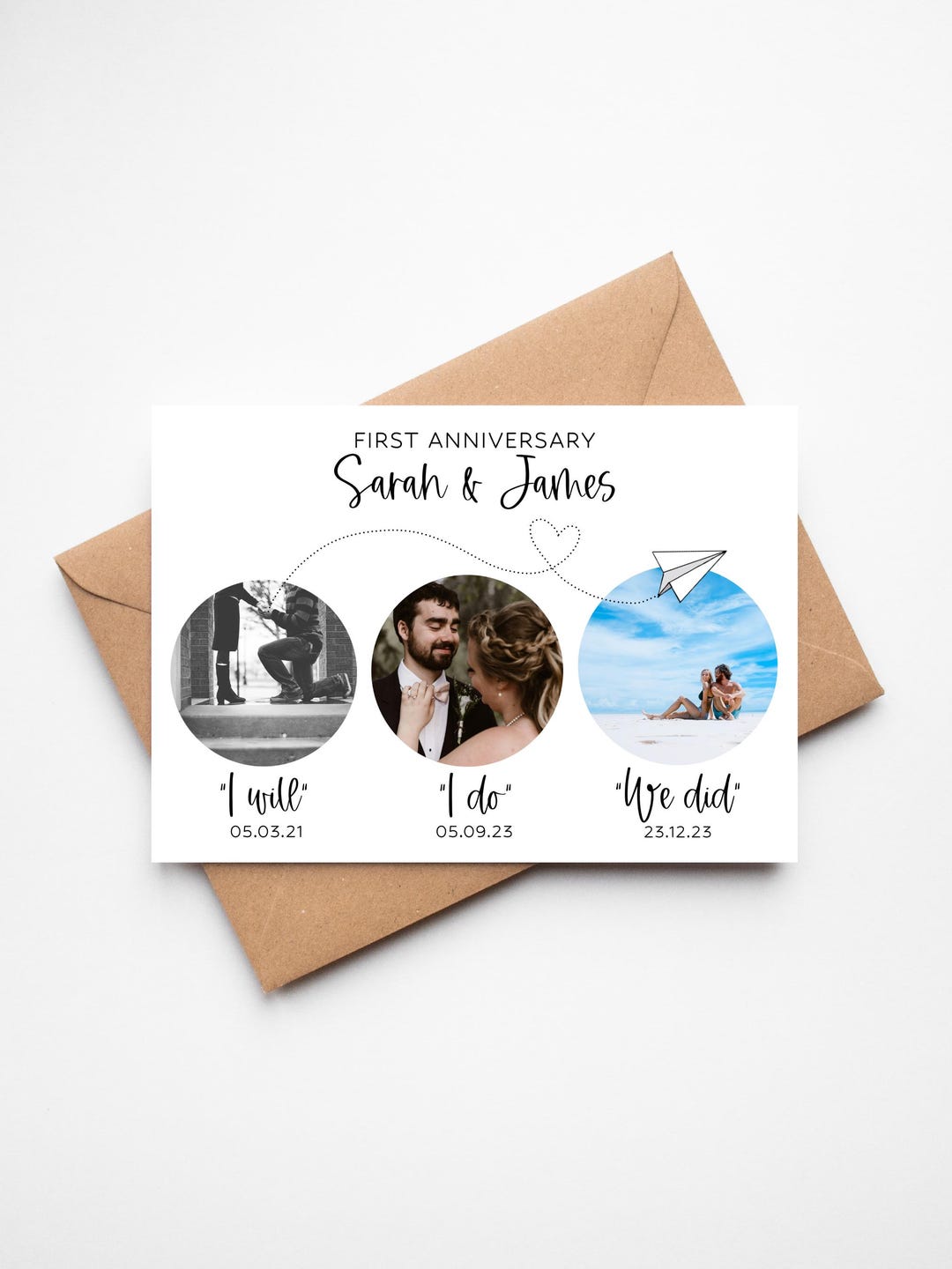 Personalised First Wedding Anniversary | Photo Anniversary Card | One ...