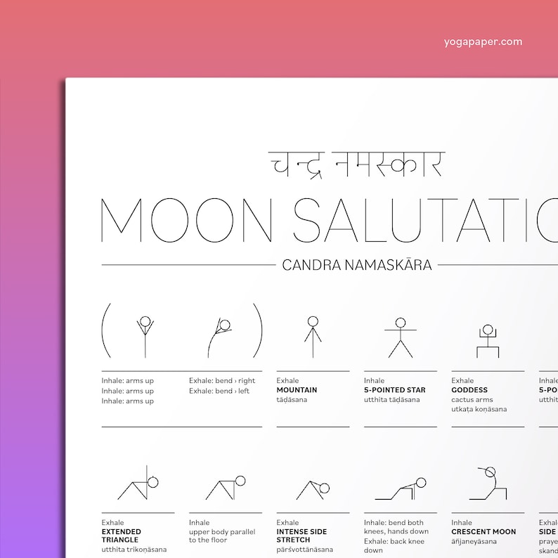 Moon Salutation Yoga Sequence PDF: Printable Download for the Sequence ...