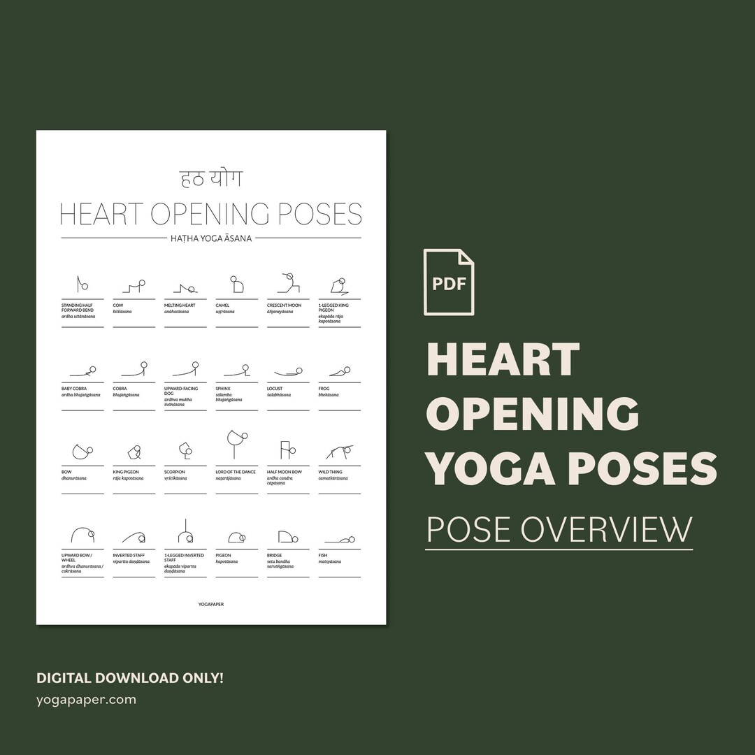 Hatha Yoga Poses Print: 24 Backbend Asanas, Stick Figures (PDF) - Etsy