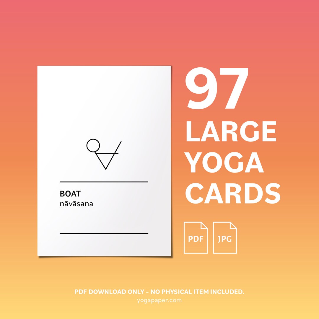 97 Large Yoga Cards to Print at Home: Digital PDF Files to Create Yoga ...