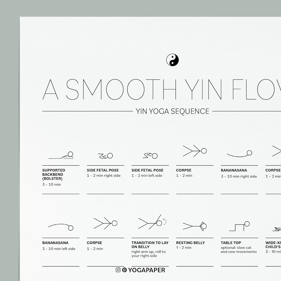 Yin Yoga Sequence PDF: Printable Download With Yoga Poses - Etsy Australia