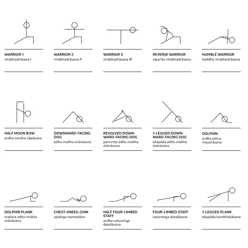 180 Hatha Yoga Poses Poster: Sanskrit & English Names (PDF Download) - Etsy